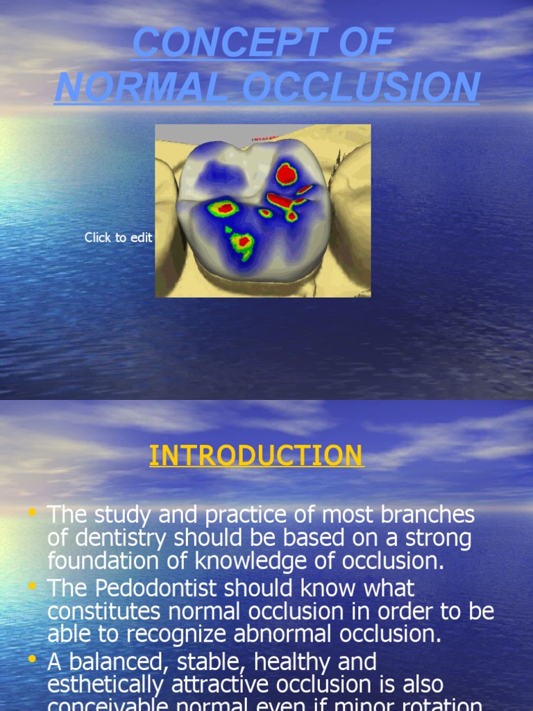 Concept of Normal Occlusion | PDF | Tooth | Dentistry