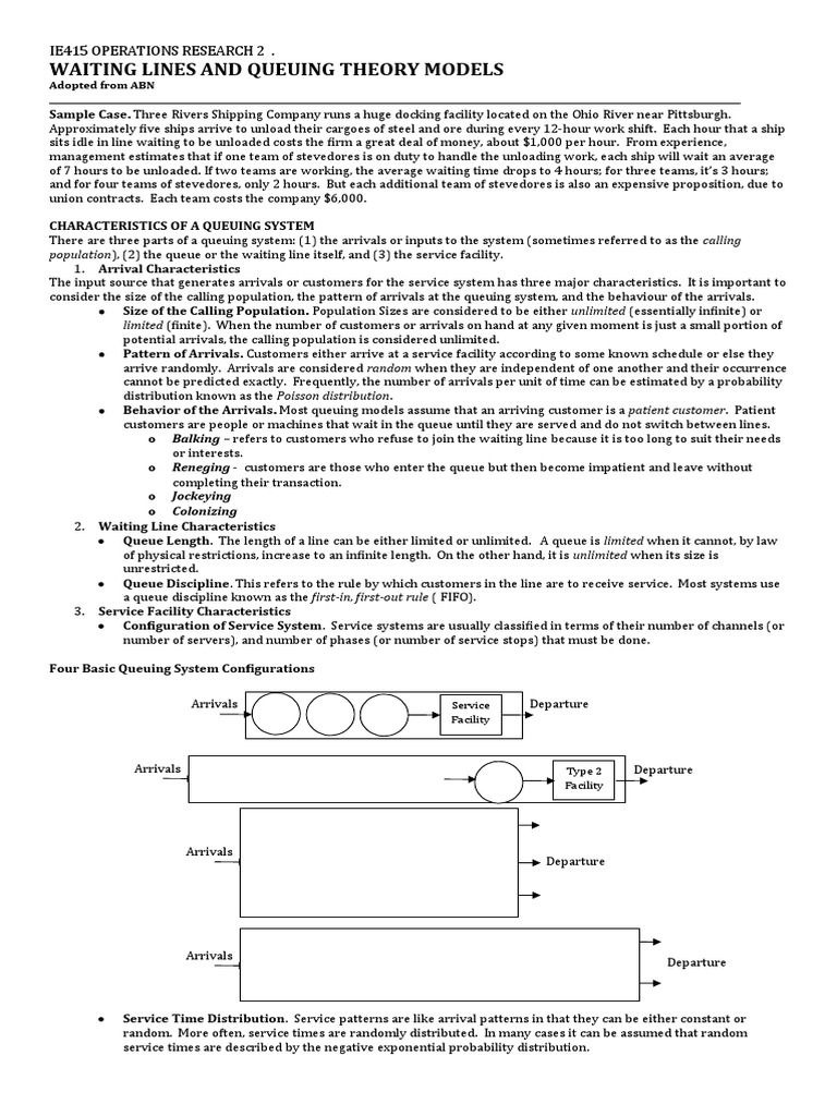 OR2 4 QueuingModels | Download Free PDF | Applied Mathematics | Probability Theory