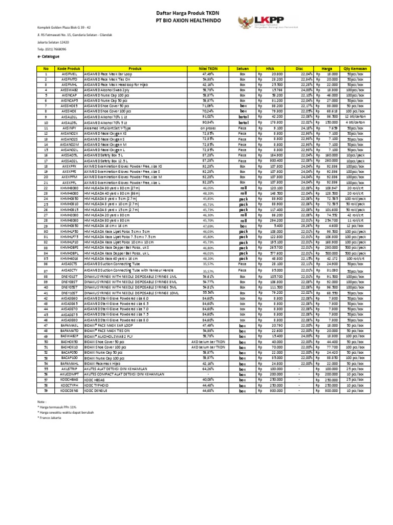 Price List TKDN Mei 2023-1 | PDF | Equipment | Health Care
