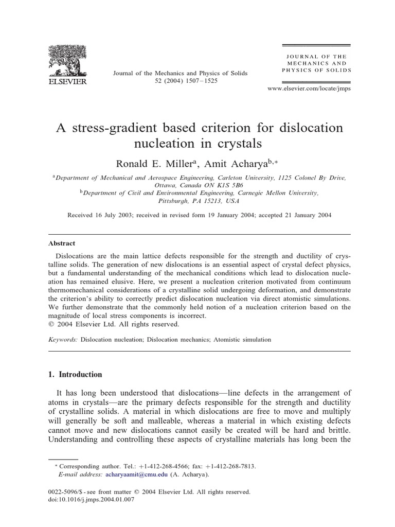 Amit Acharya 3 | PDF | Dislocation | Plasticity (Physics)