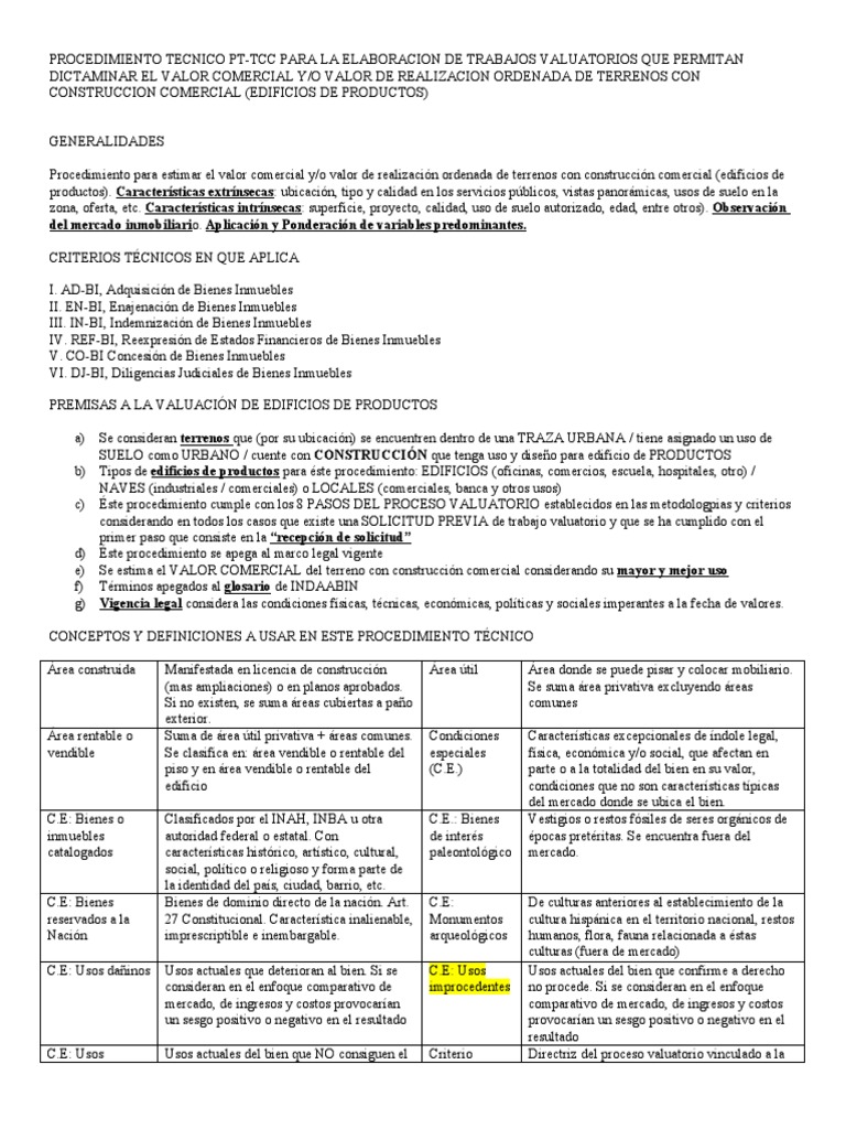 13 PT-TCC Terrenos Con Construcción Comercial | PDF | Valoración ...
