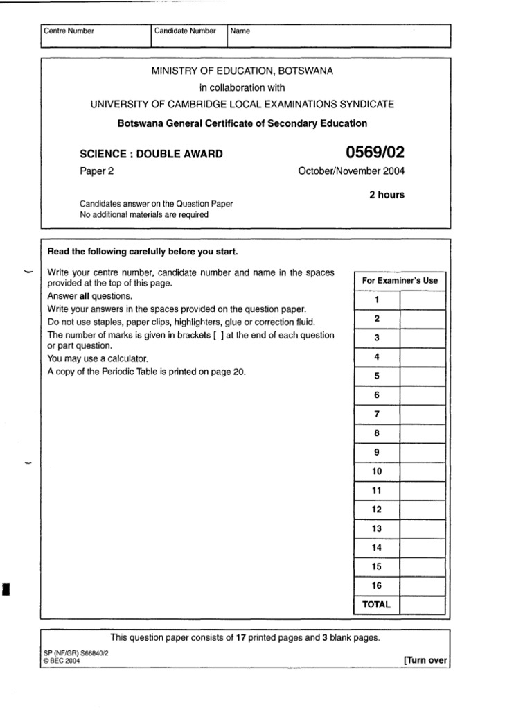 Bgcse Sda Paper 2 2004 | PDF