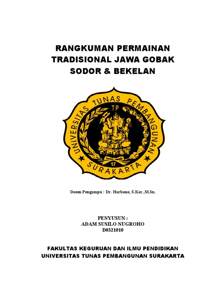 Permainan Tradisional Jawa: Gobak Sodor & Bekelan | PDF