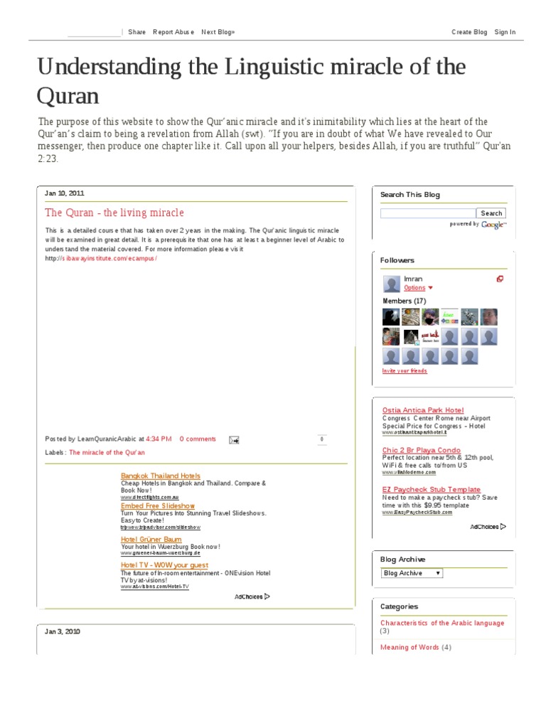 Understanding The Linguistic Miracle of The Quran - SI | PDF | Quran ...