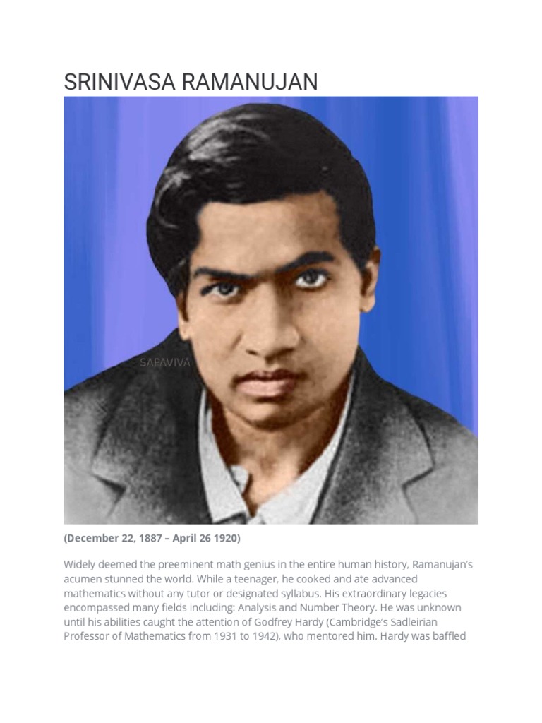 Srinivasa Ramanujan | PDF