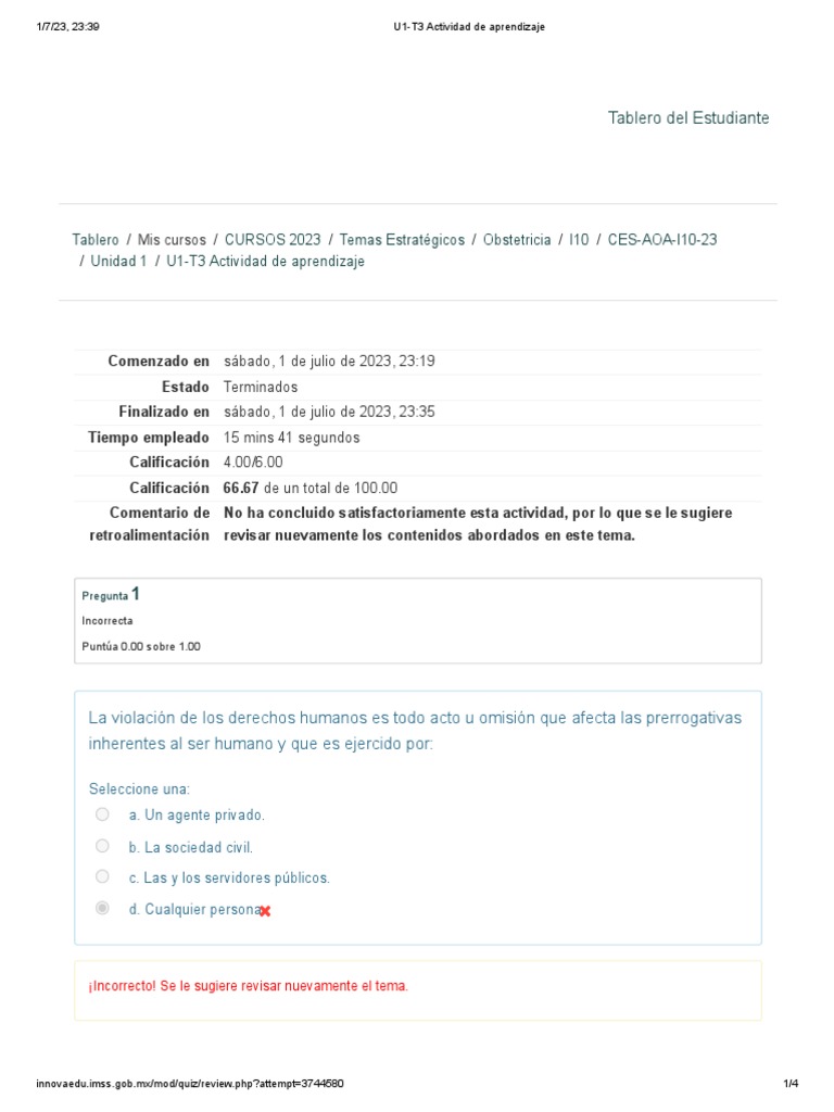U1-T3 Actividad de Aprendizaje 66 | PDF | Violación | Derechos