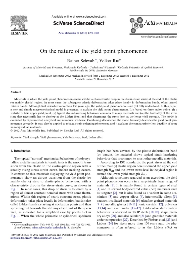On the nature of the yield point phenomenon | PDF | Deformation ...