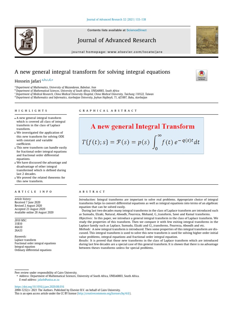 New Integral Transform Download Free Pdf Ordinary Differential Equation Partial