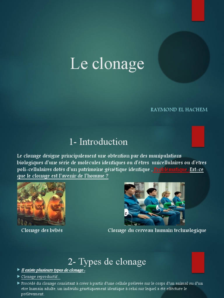 Le Clonage | PDF | Clonage | la reproduction