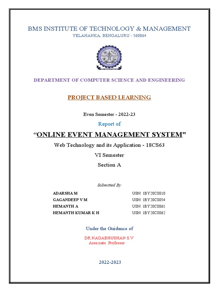 Online Event Management System Report | PDF | Engineering | Computer Network