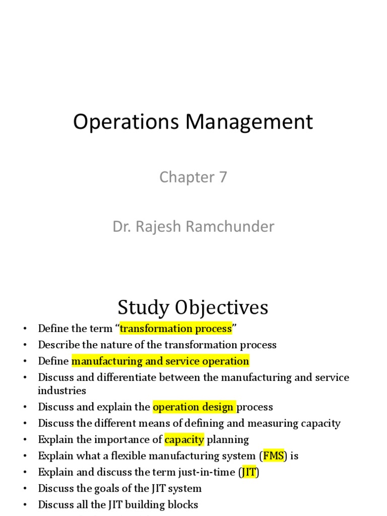 Chapter 7 - Operations Management | PDF | Lean Manufacturing | Inventory