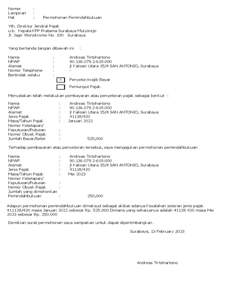 Permohonan PBK | PDF