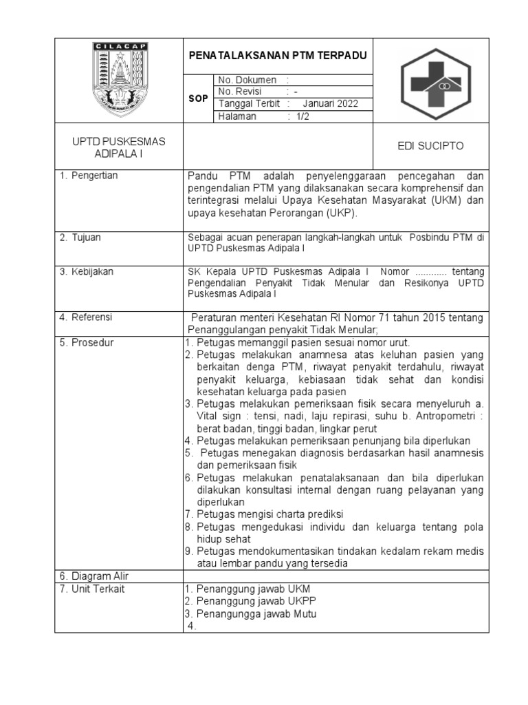 Sop Tata Laksana PTM Tepadu | PDF | Sains & Matematika