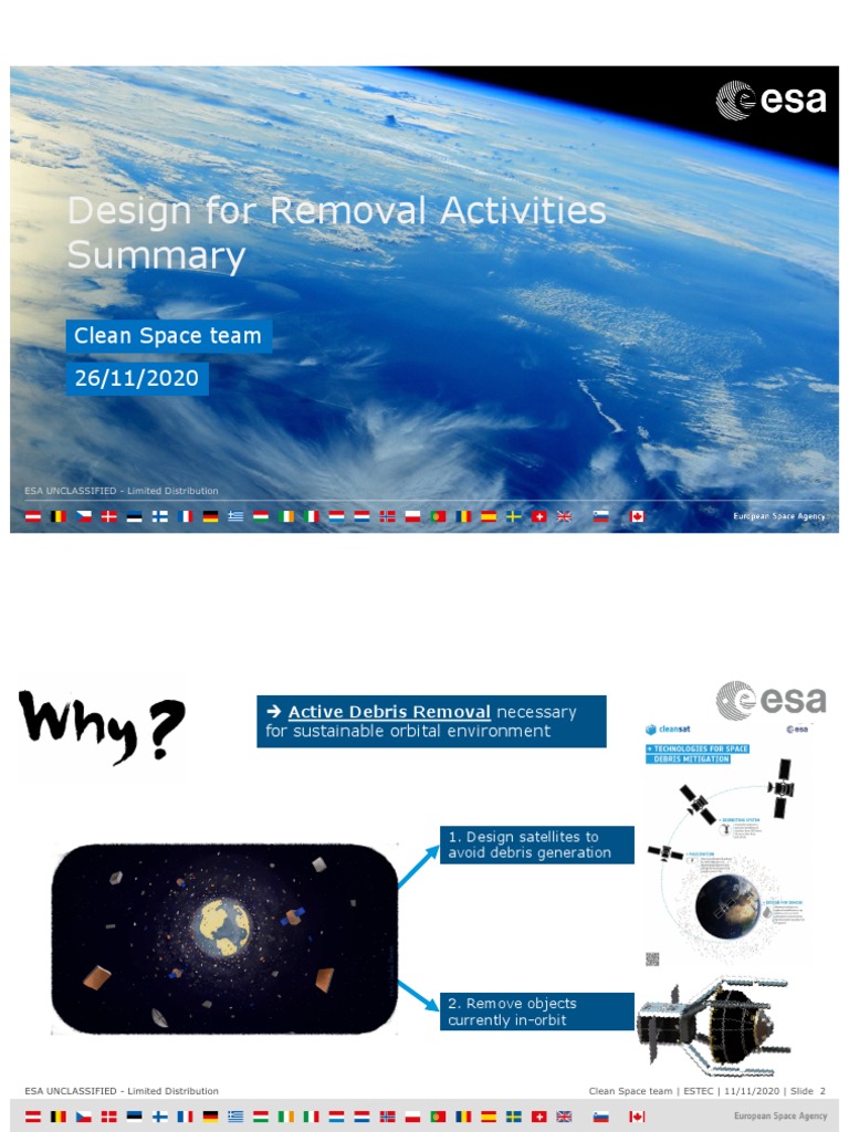 CSID202 ESA Design For Removal Introduction | PDF | Space Debris | Satellite