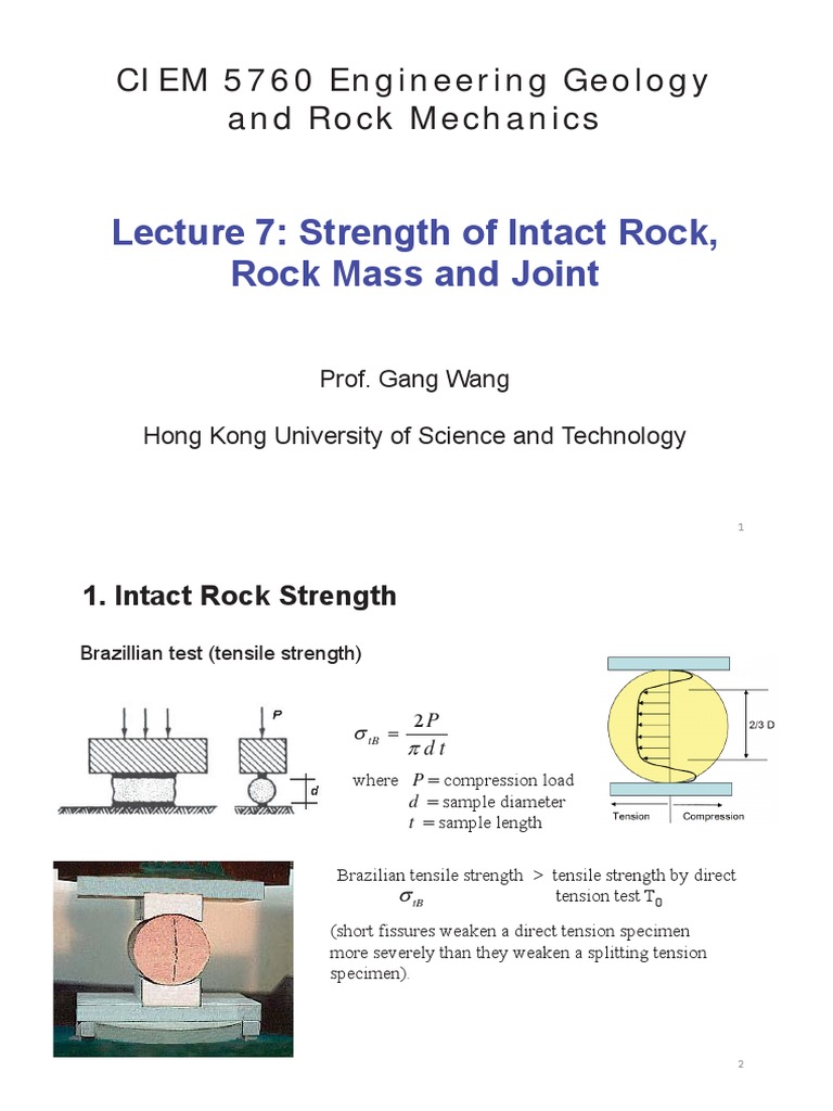 Rock Tensile Strength Testing Methods | PDF | Strength Of Materials ...
