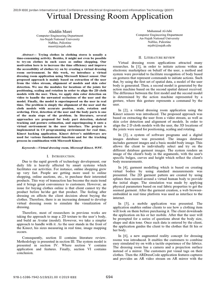 Virtual Dressing Room IEEE Xplore | PDF | Windows Presentation ...