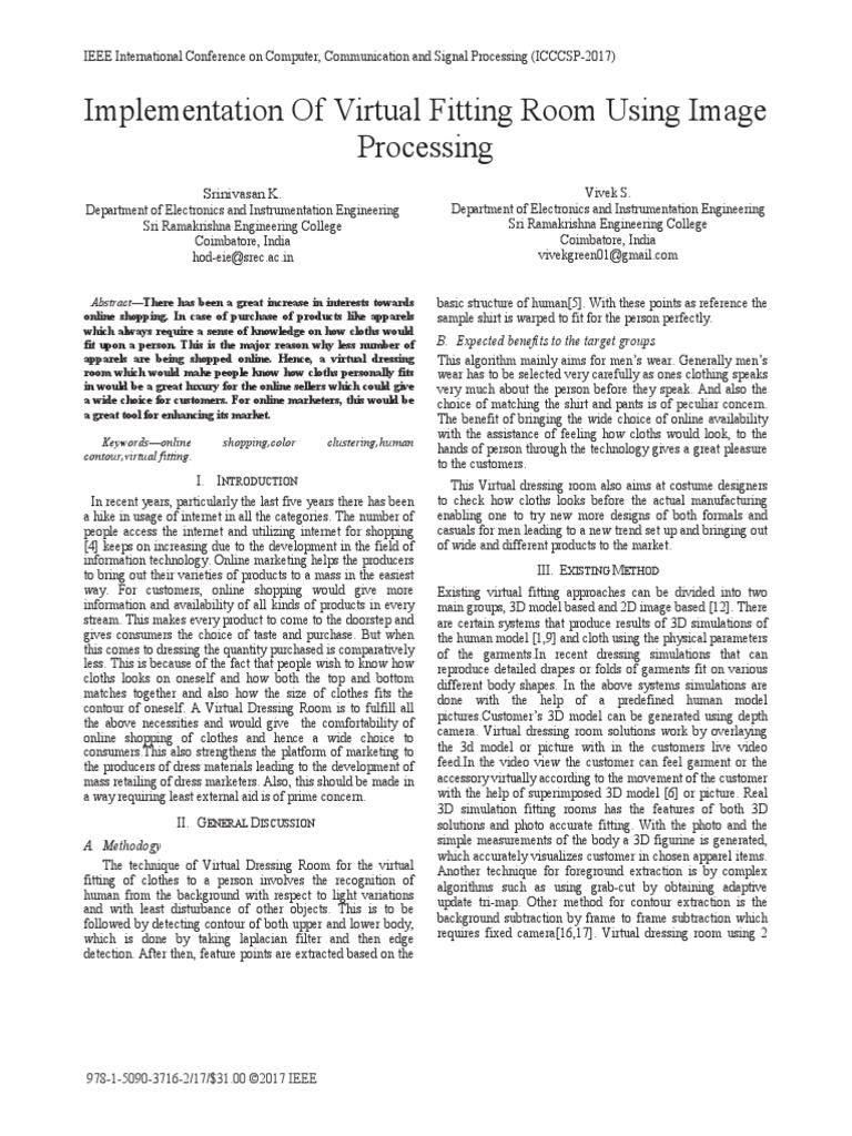 Virtual Dressing Room IEEE | PDF | 3 D Computer Graphics | Computing