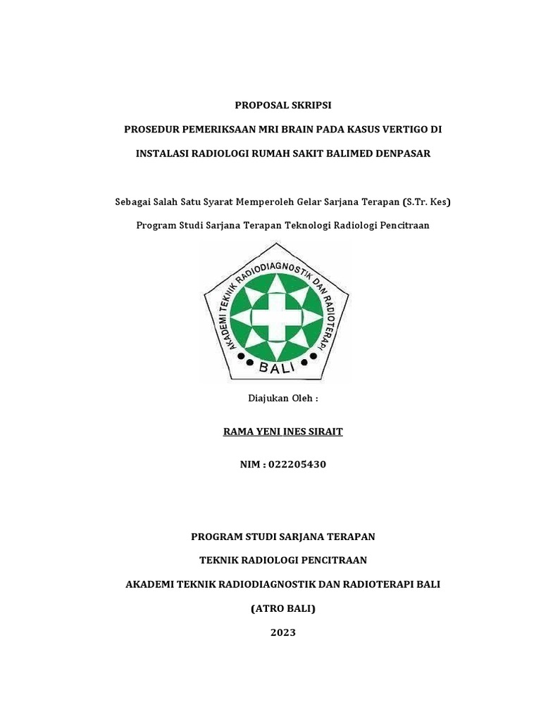Prosedur MRI Brain untuk Vertigo | PDF