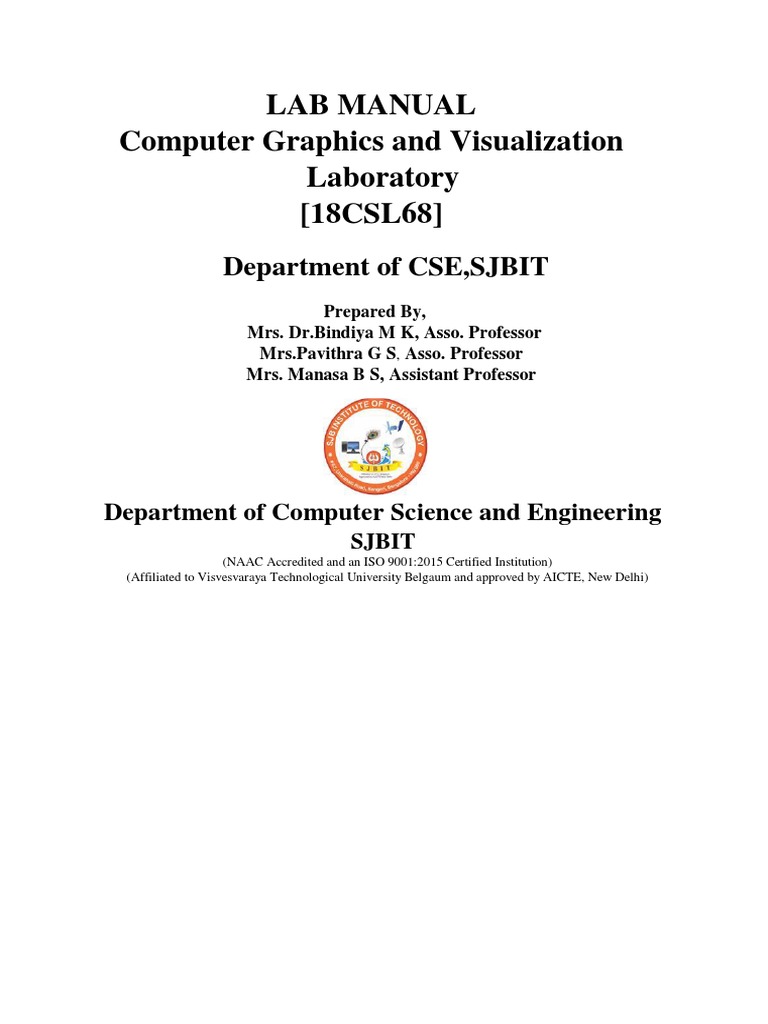 Computer Graphics Lab Manual Guide | PDF | Computer Engineering | Computer Graphics