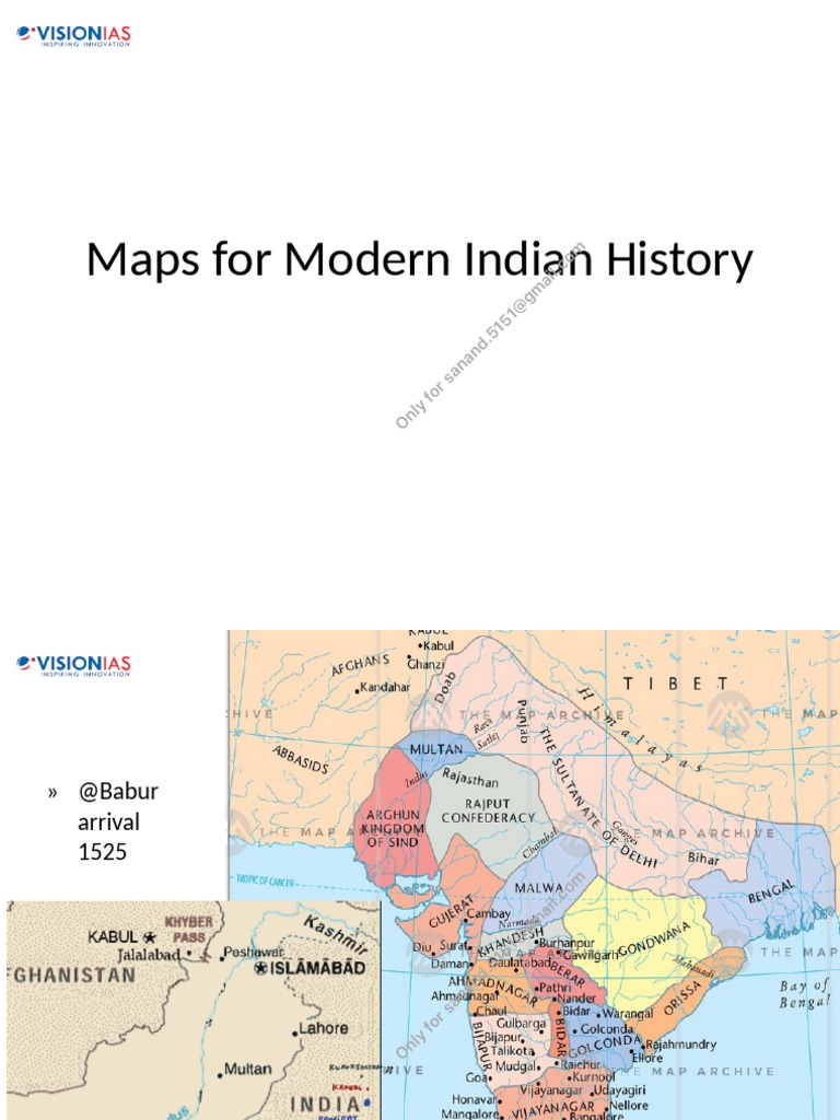 Classroom 0 Maps Discussed in Class Modern Indian History | PDF