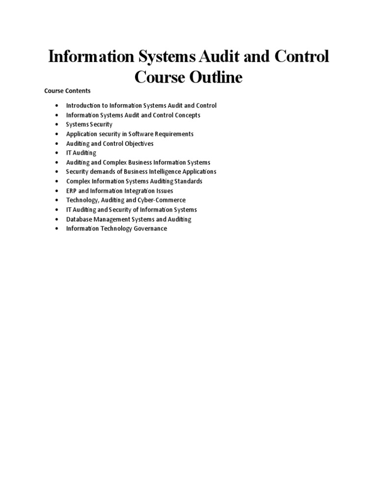 Information System Audit and Controls Lesson Slides | PDF