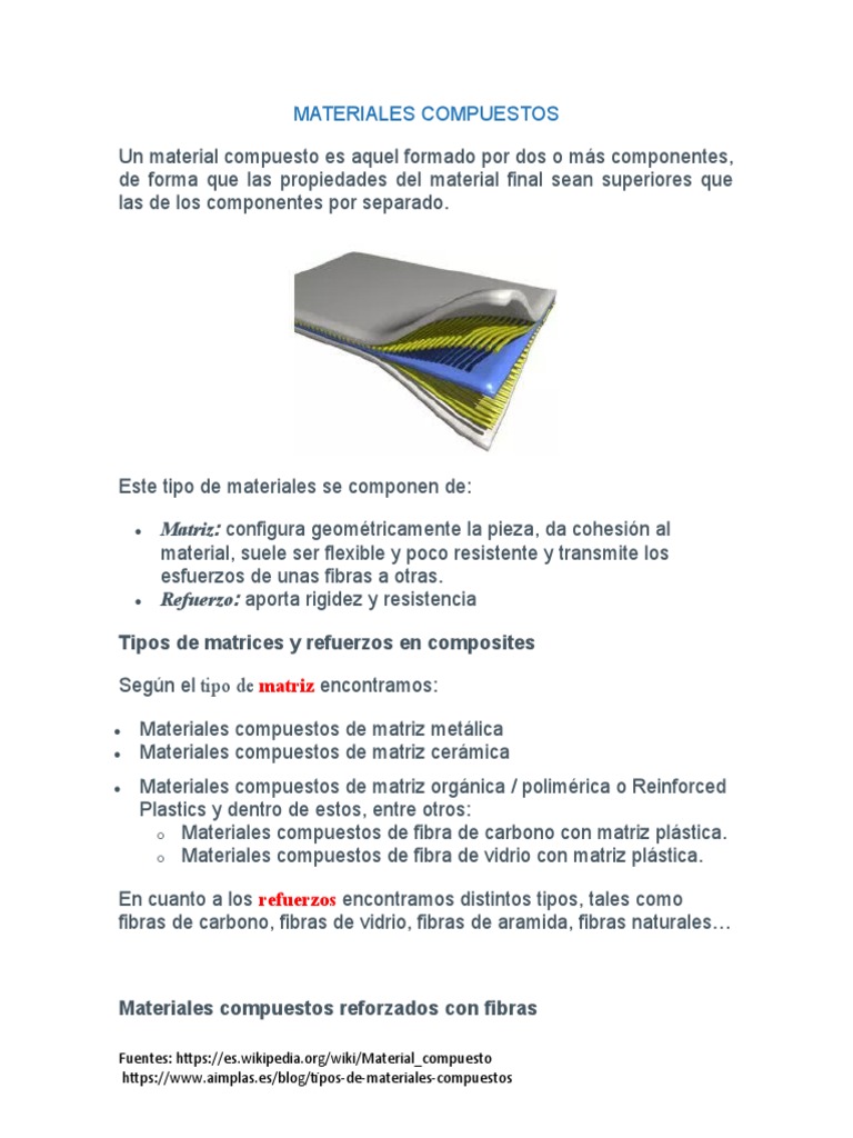 Materiales Compuestos | PDF | Material compuesto | Plástico reforzado ...