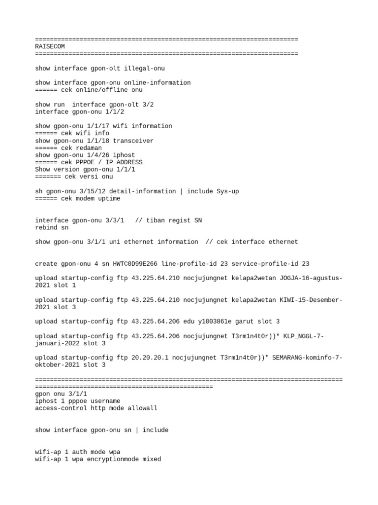RAISECOM Config | PDF
