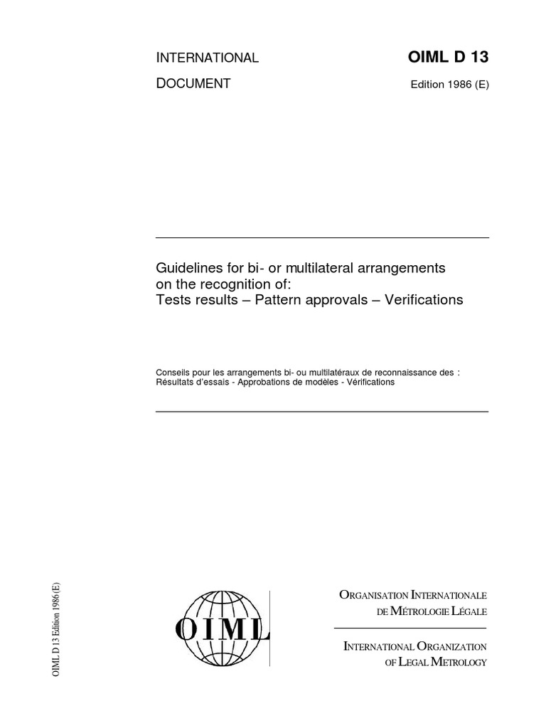 Oiml D 13: Nternational Ocument | PDF | Metrology
