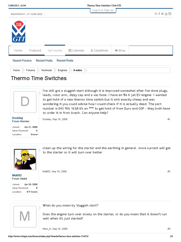 Thermo Time Switches - Club GTI | PDF | Electrical Connector | Equipment
