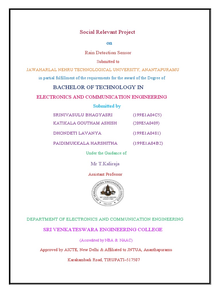 Rain Detection Sensor Report | PDF | Electronic Circuits | Printed Circuit Board