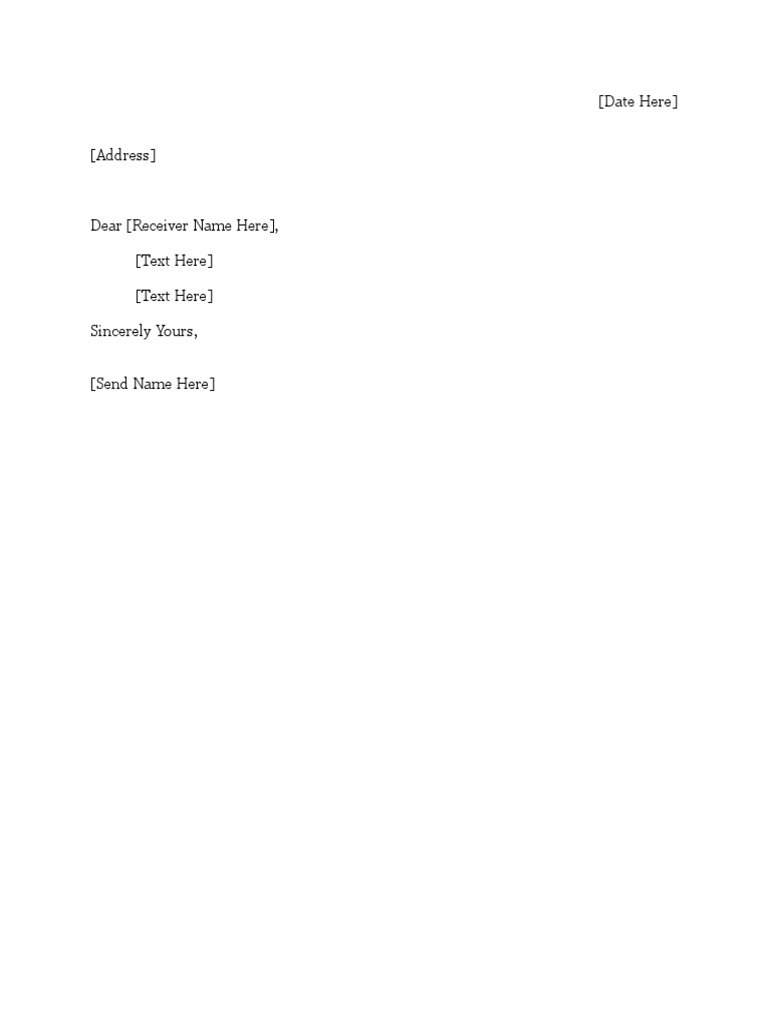 Formal Letter Format - Indented | PDF