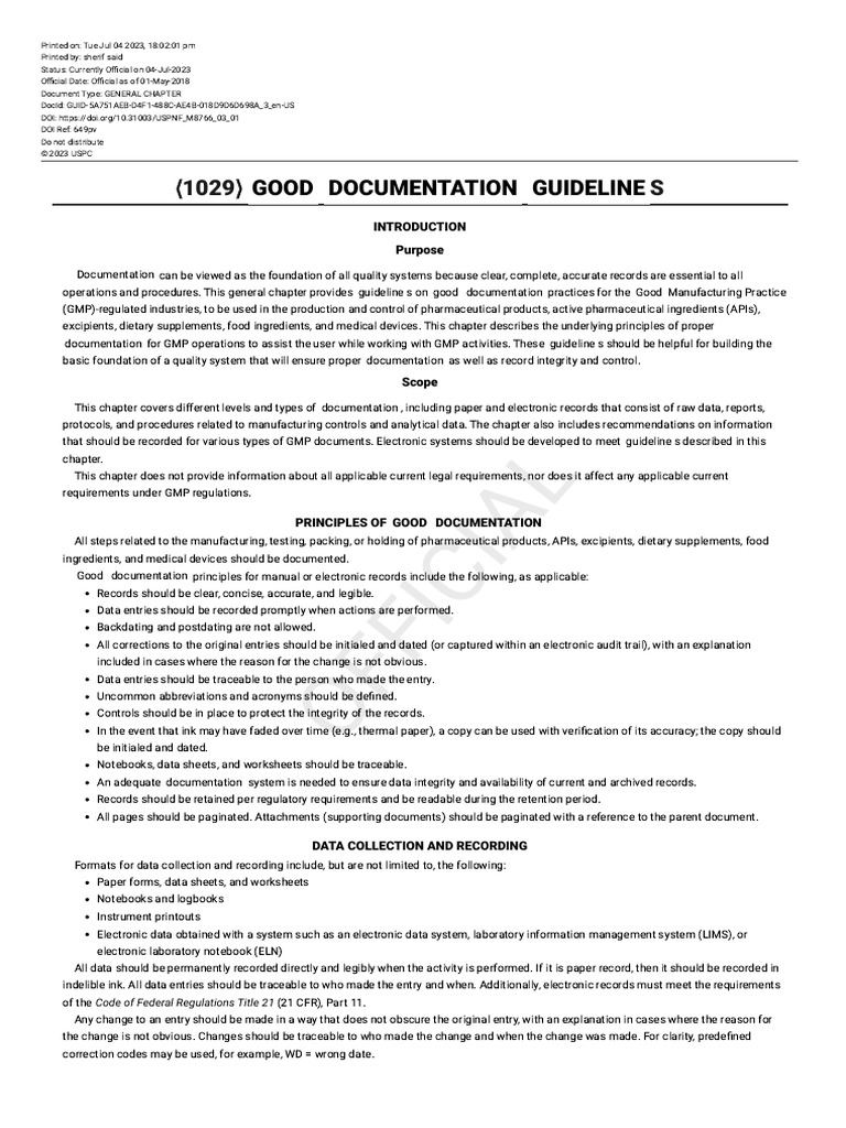 USP-NF 1029 Good Documentation Guidelines | PDF | Verification And ... USP-NF 1029 Good Documentation Guidelines | PDF | Verification And ...