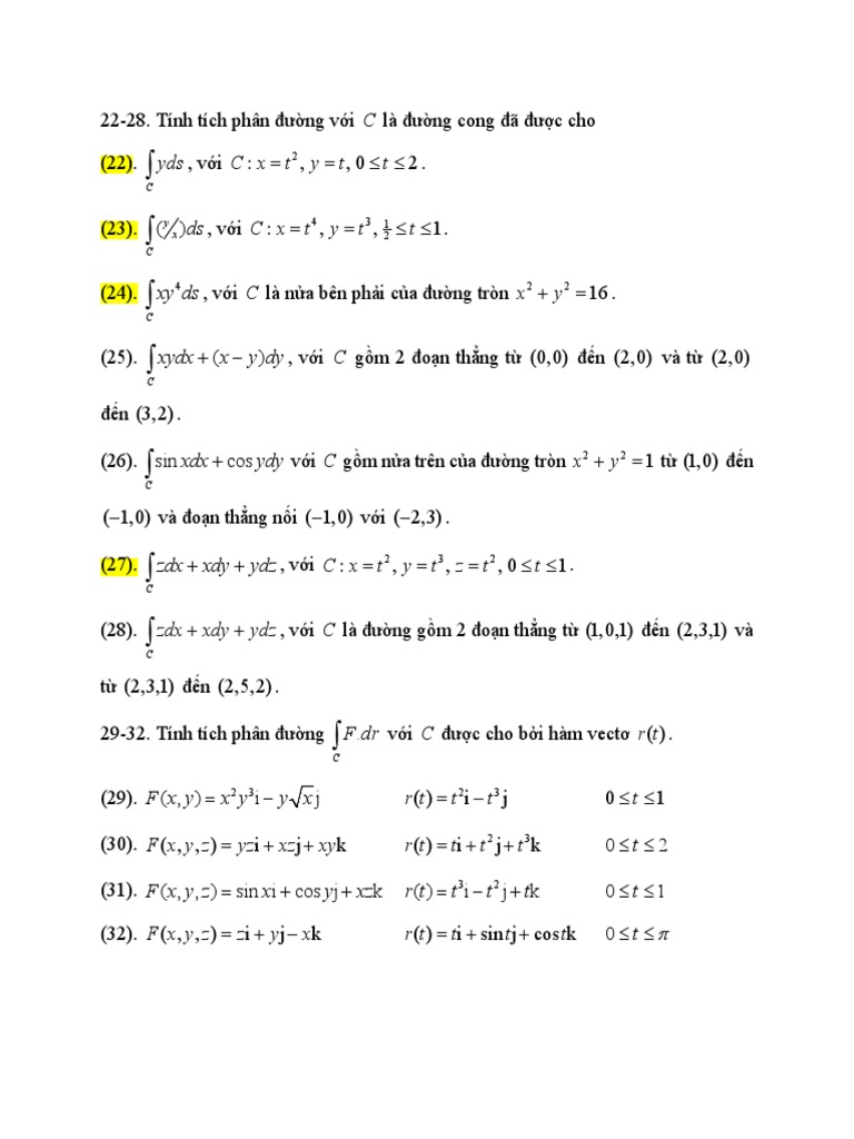 Bai Tap Tich Phan Duong | PDF