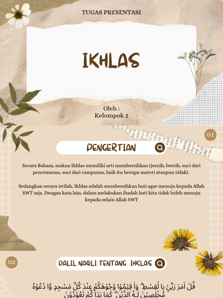 Materi Ikhlas - Kelompok 2 | PDF