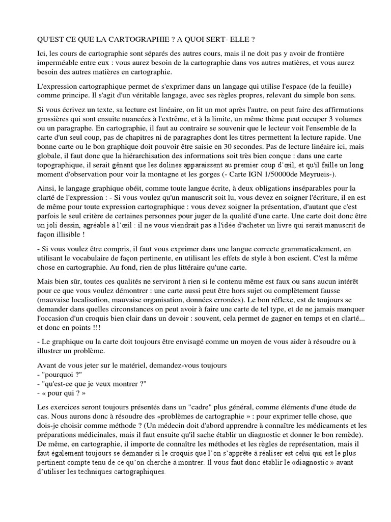 Introduction à la cartographie essentielle | PDF | Cartographie