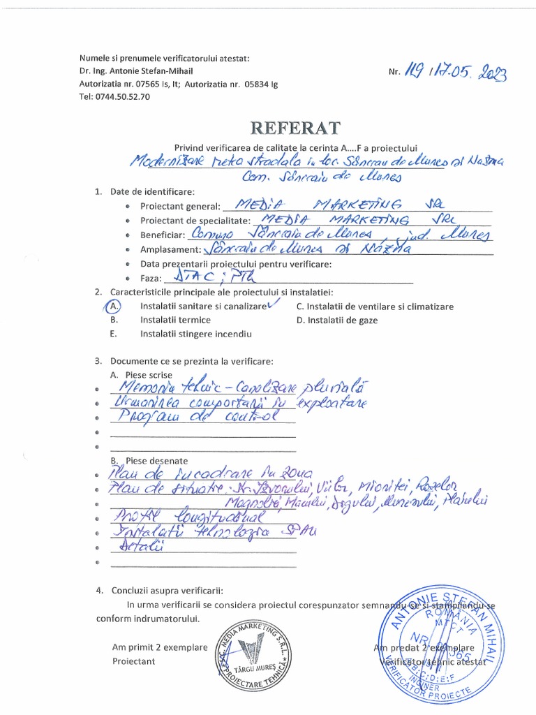 02. Referat instalatii sanitare (Is) | PDF