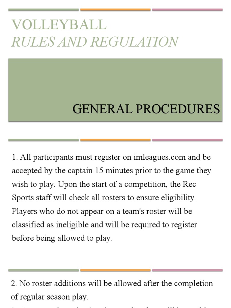 Volleyball Rules for Recreational League | PDF | Volleyball | Sports
