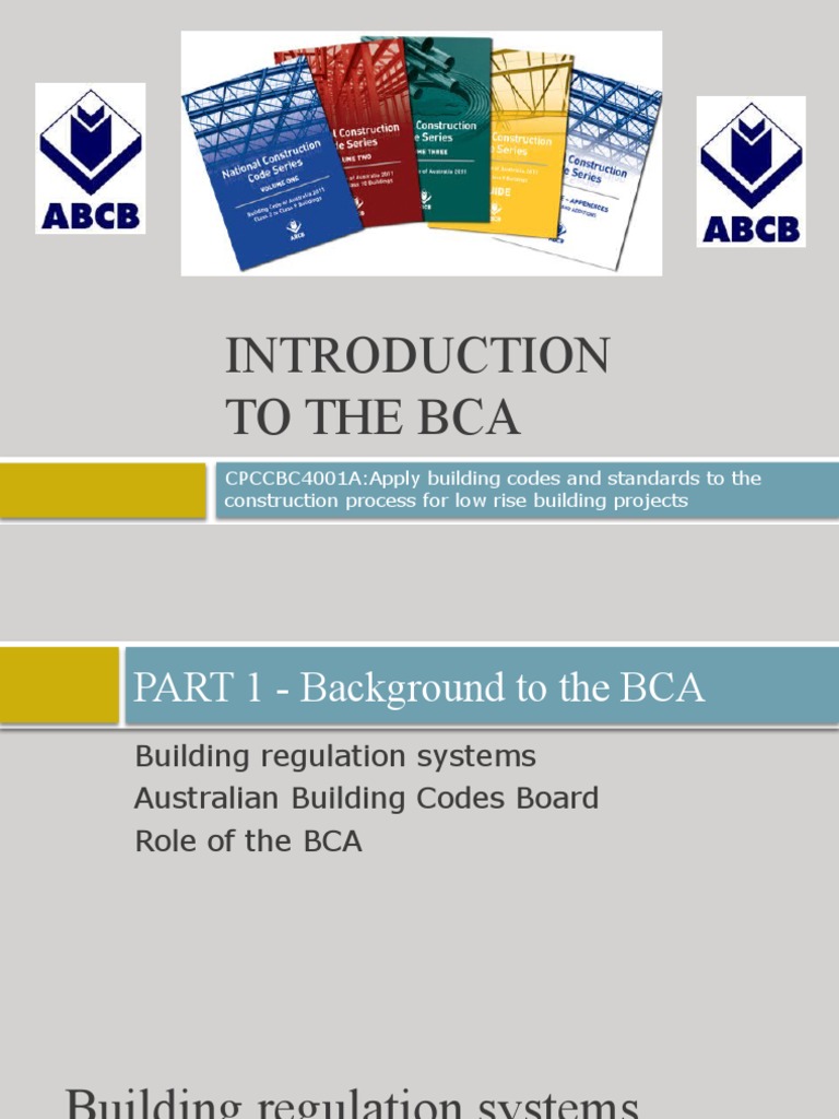 Introduction To The BCA | PDF | Building Code