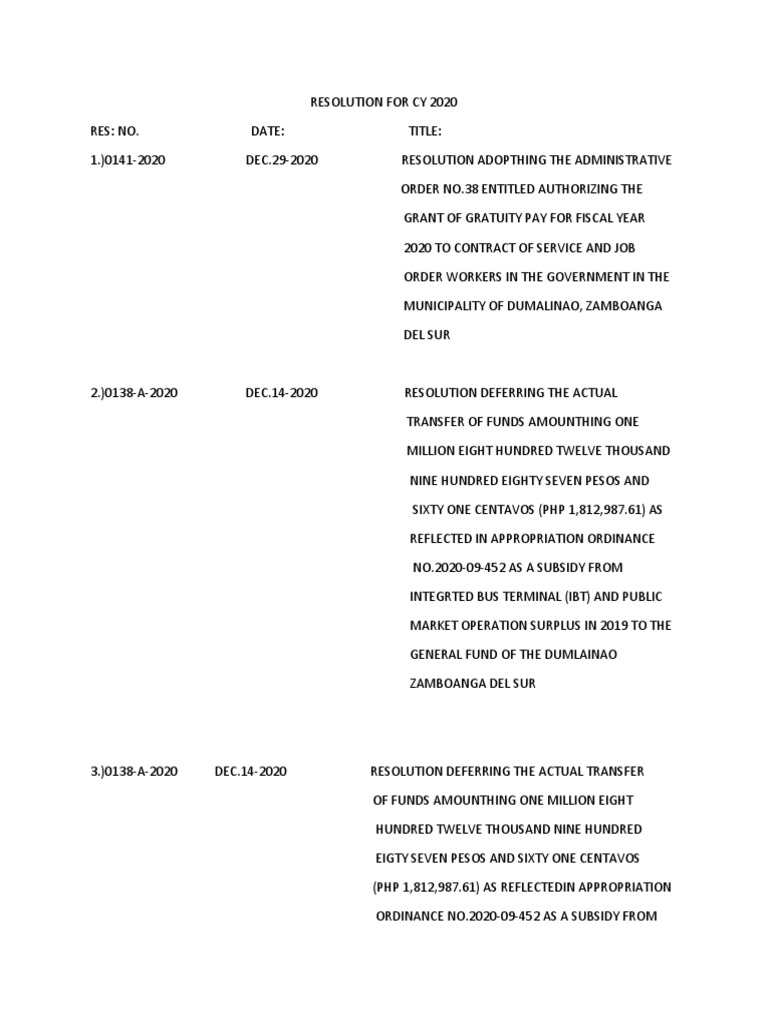 Resolution 2020 | PDF | Government | Governance