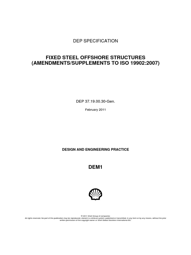 DEP 37.19.00.30-Gen Fixed Steel Offshore Structures (Amendments ...