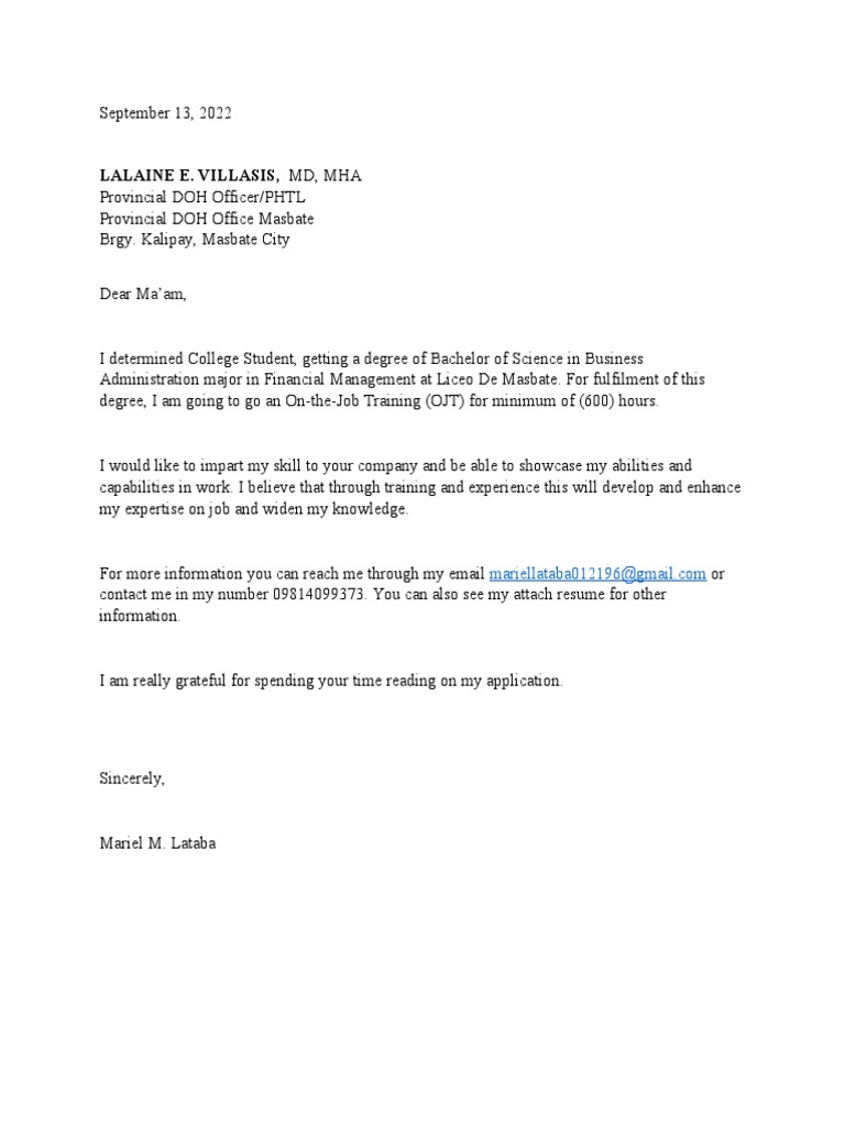 Application Letter | PDF