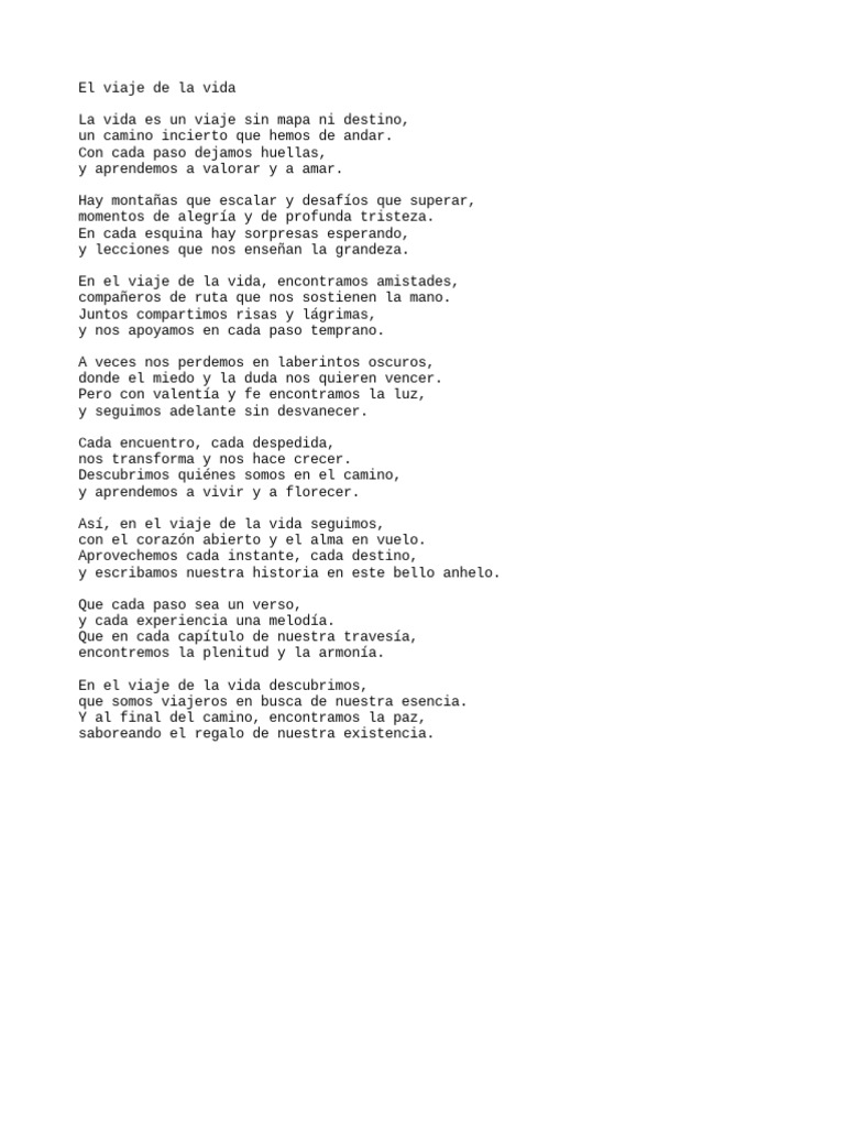 El Viaje de La Vida | PDF | Poesía