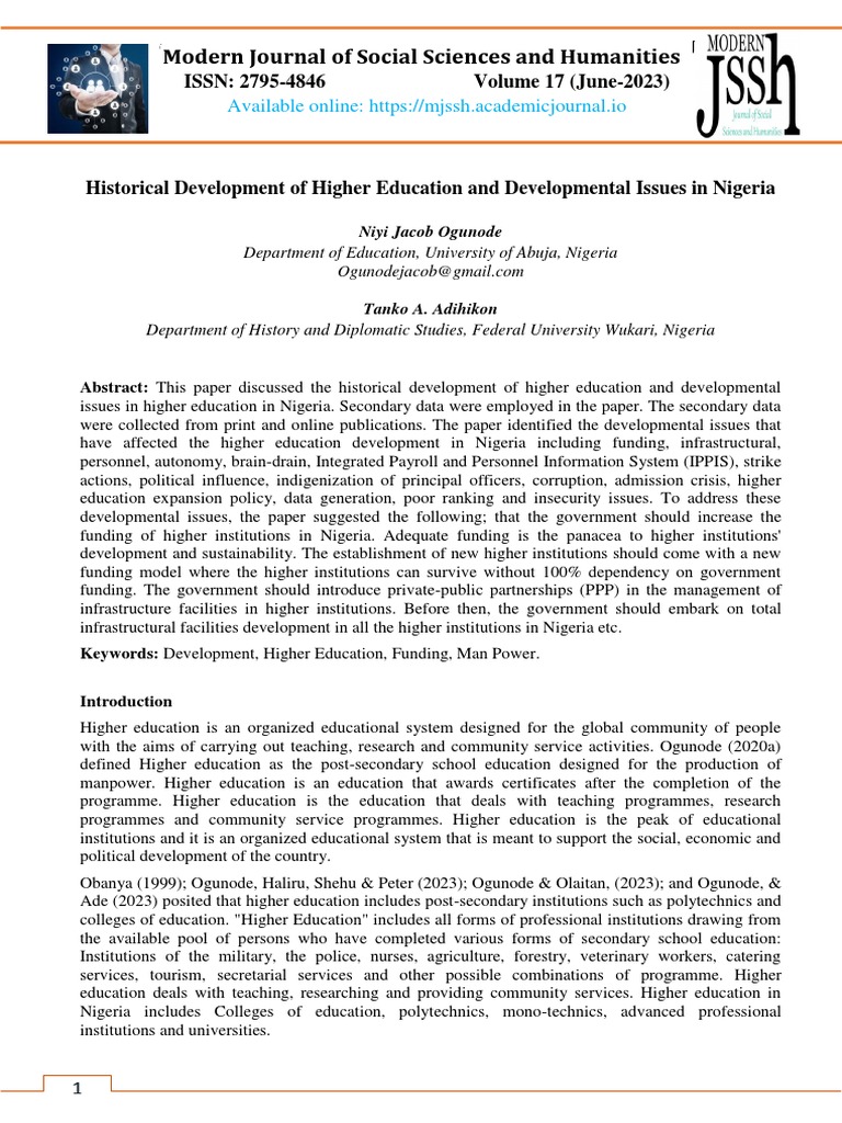 Higher Education Development in Nigeria | PDF | University And College ...