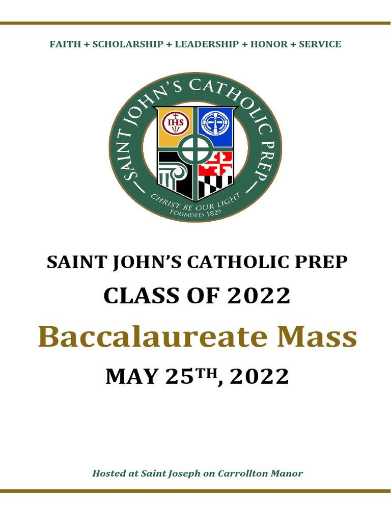 Baccalaureate Mass Program 2022 | PDF | Mass (Liturgy) | Eucharist