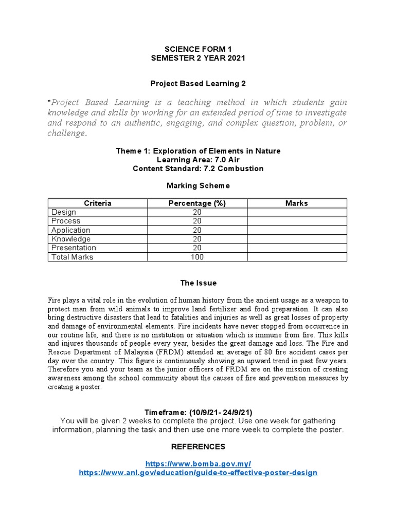 Sem 2 Project Based Learning F1 2021 | PDF