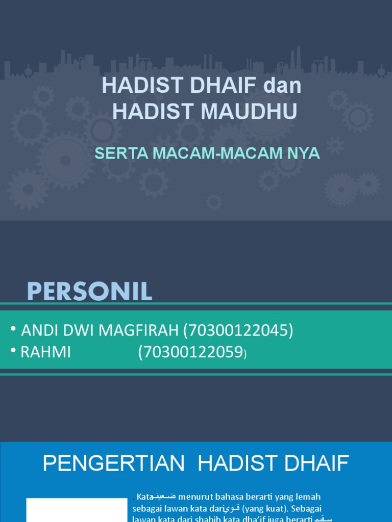 Pengertian dan Jenis Hadist Dhaif dan Maudhu | PDF | Agama & Spiritualitas