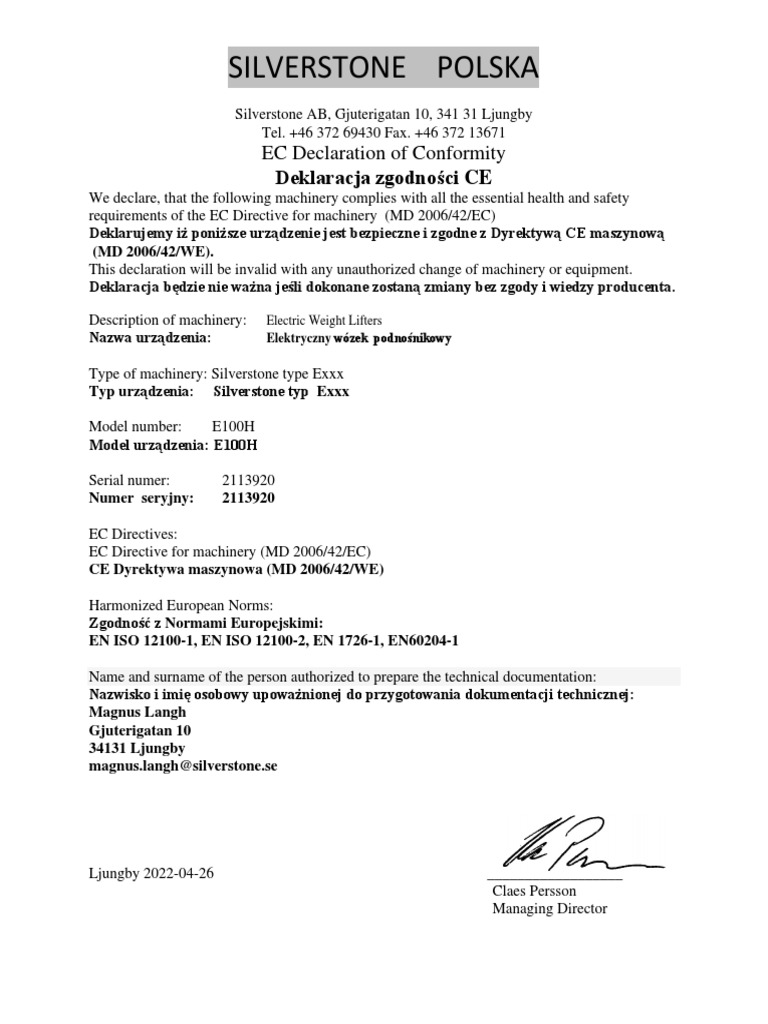 CE Silverstone E100H | PDF