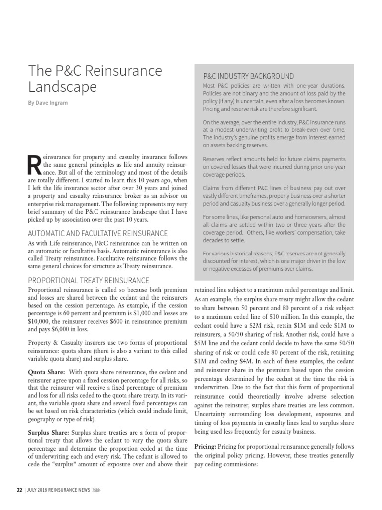 Understanding P&C Reinsurance Basics | PDF | Reinsurance | Insurance