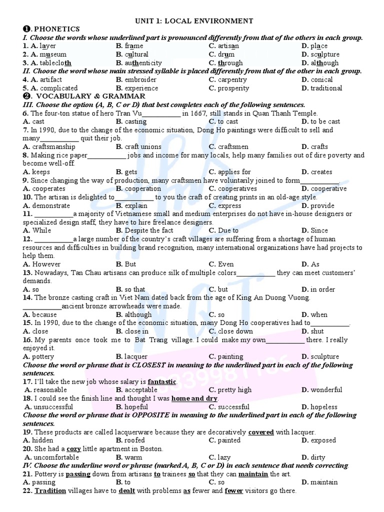 Bài tập trắc nghiệm anh 9 mới E9.Unit 1.TN | PDF | Paintings | Vietnam