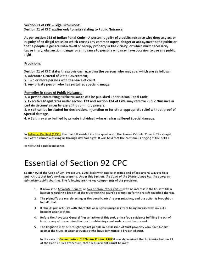 Unit 2-CPC | PDF | Lawsuit | Nuisance